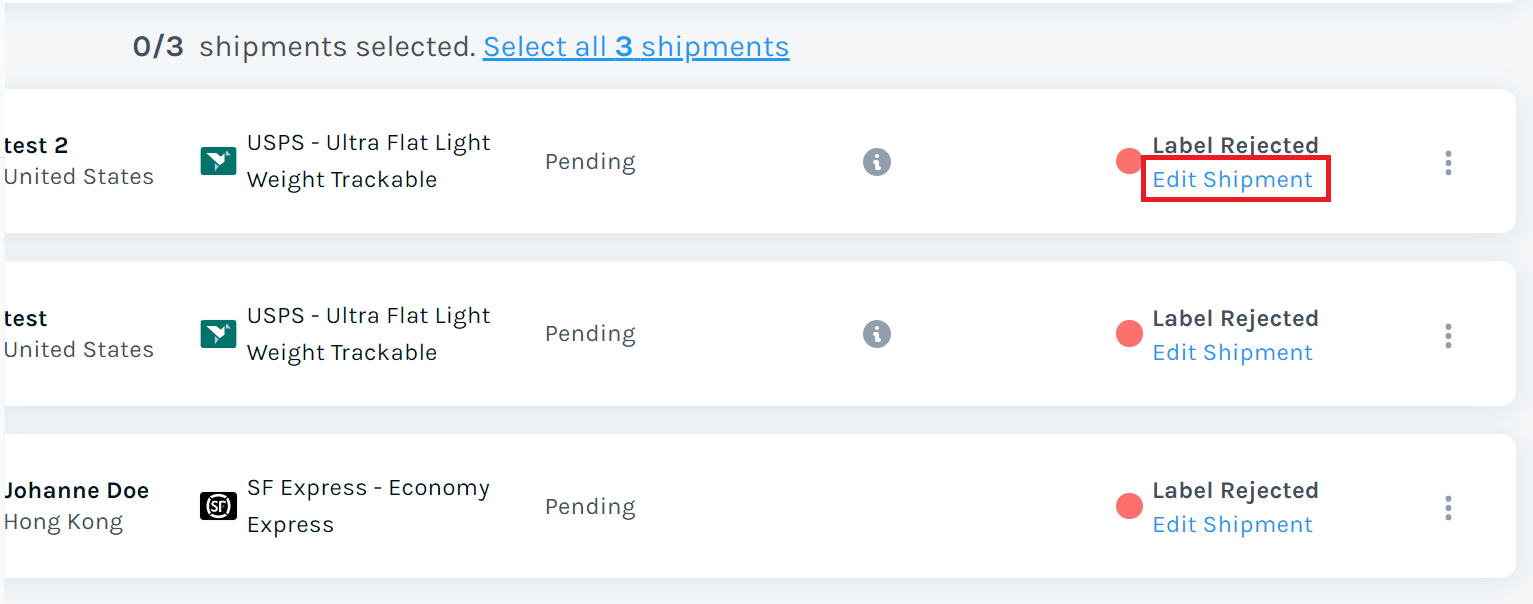 Manage Rejected Shipments – Easyship