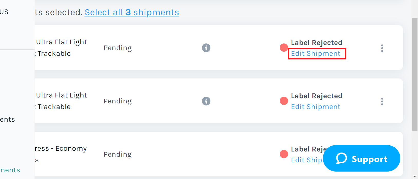 Manage Rejected Shipments – Easyship