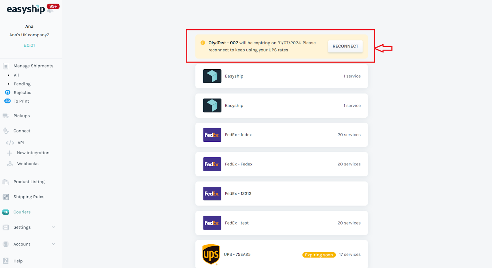 How to Reconnect Your UPS Account – Easyship
