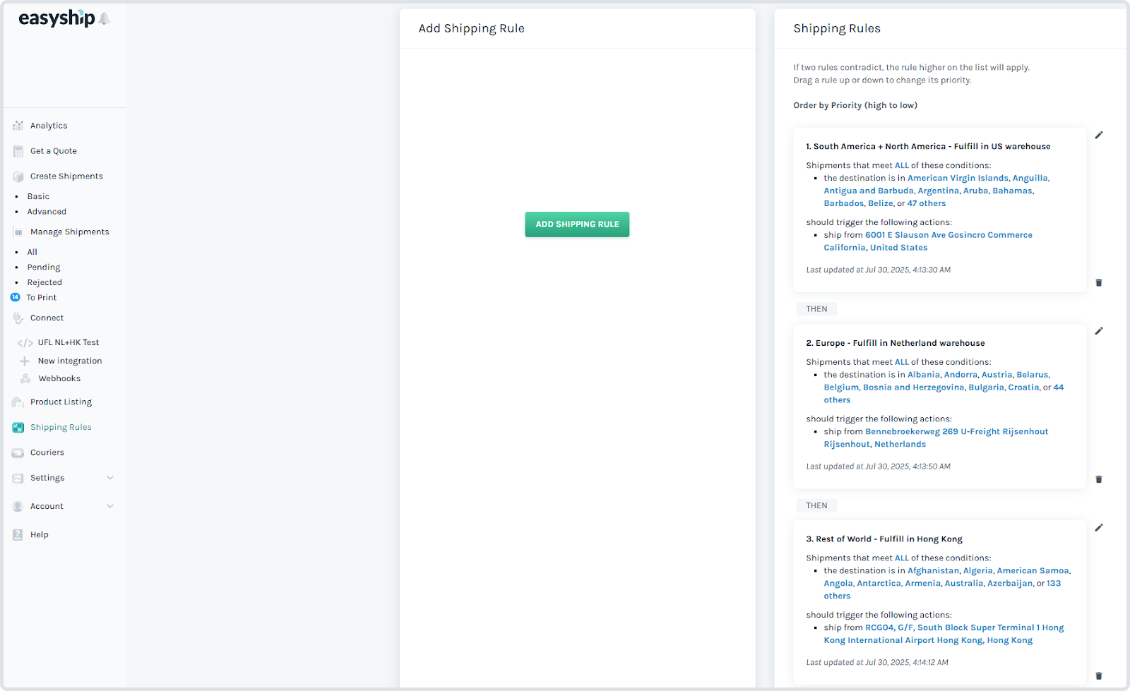 Using Multi-Warehouse eFulfillment on Easyship – Easyship